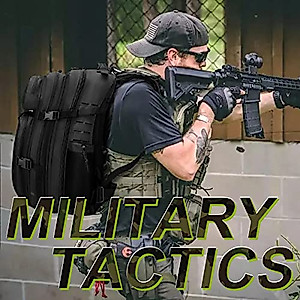 COSCOOA Tactical Military Backpack for Man, 45L Waterproof Army Pack Rucksack Hiking Laptop Backpack 3 Day Bug Out Bag, Includes Two Flags and Two Carabiner