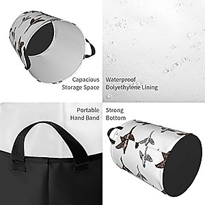 Duck Mallard Wild Bird Round Laundry Basket Dirty Clothes Hamper Waterproof Laundry Hamper Toy Cloth Storage Basket For Room Decor