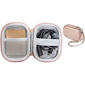 Alltravel case for External Solid State Drive Samsung T7, T7 Touch, T5, T3 250GB 500GB 1TB 2TB SSD USB 3.0 External Solid State Drives, Strong Compact Light Weight case, Mesh Pocket (Rose Gold)