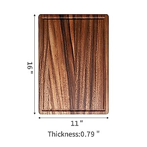 Vandroop Acacia Wood Cutting Board for Kitchen,Reversible with Juice Groove, Butcher Block Cheese Charcuterie Board (Acacia, 11 x16" Rectangular)