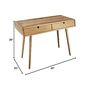 American Trails Freedom Made of Solid American Desk with USB Ports, Natural Oak (New)