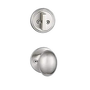 NB_Hardware 2PACK Double Door Lockset Entry Modern Handleset with Oval Knob Door Handle Satin Nickel Finish Reversible for Right and Left Handed(2 Pack(Keyed & Dummy Lockset))