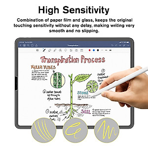 Hocents. Paperfeel Glass Screen Protector Compatible with iPad Pro 12.9 6th / 5th / 4th / 3rd Generation (2022/2021 / 2020/2018), Auto-Alignment Tool, Tempered Glass, EZ Kit