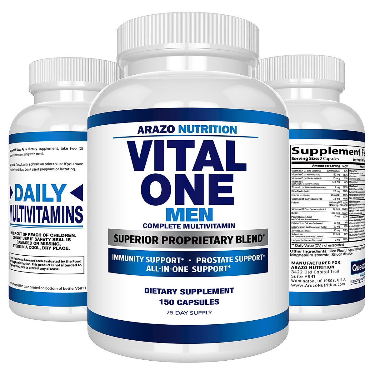 Vital One Multivitamin for Men – Daily Wholefood Supplement - 150 Vegan