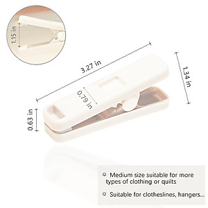 Strong Plastic Clothespins-16 Pack Heavy Duty Laundry Clothes Pins, Strong Clips, Non-Slip Clothes Pegs, Chip Clips, Hanger Clip, Rustless, Windproof, Heatproof-White