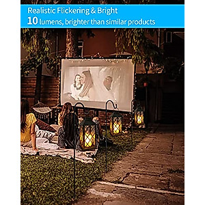 SHYMERY Solar Lantern,Outdoor Garden Hanging Lanterns,Set of 2,14 Inch Waterproof LED Flickering Flameless Candle Mission Lights for Table,Outdoor,Party Decorative