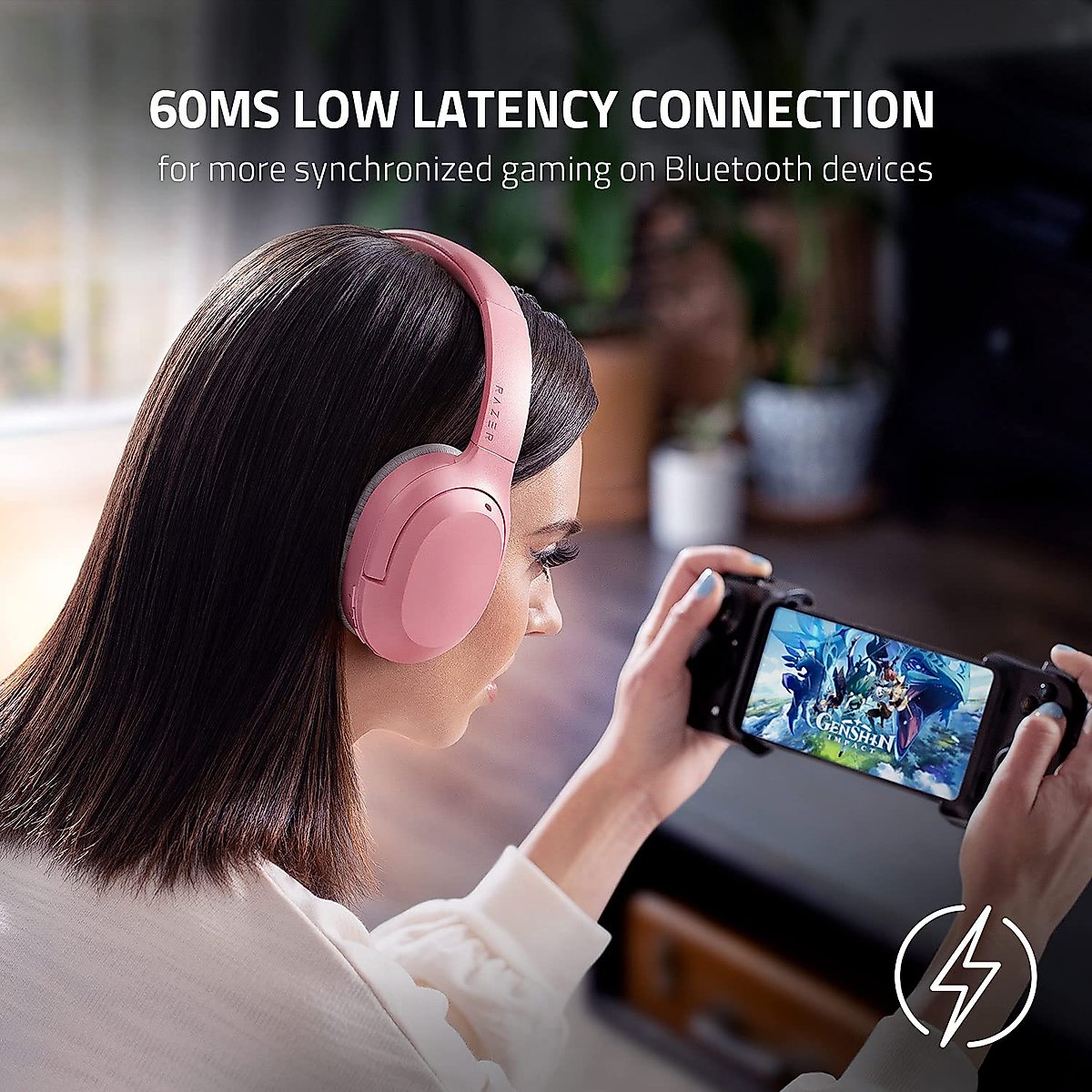 Razer Opus X Wireless Low Latency Headset: Active Noise Cancellation (ANC) - Bluetooth 5.0-60ms Low Latency - Customed-Tuned 40mm Drivers - Built-in Microphones - Mercury (Renewed)
