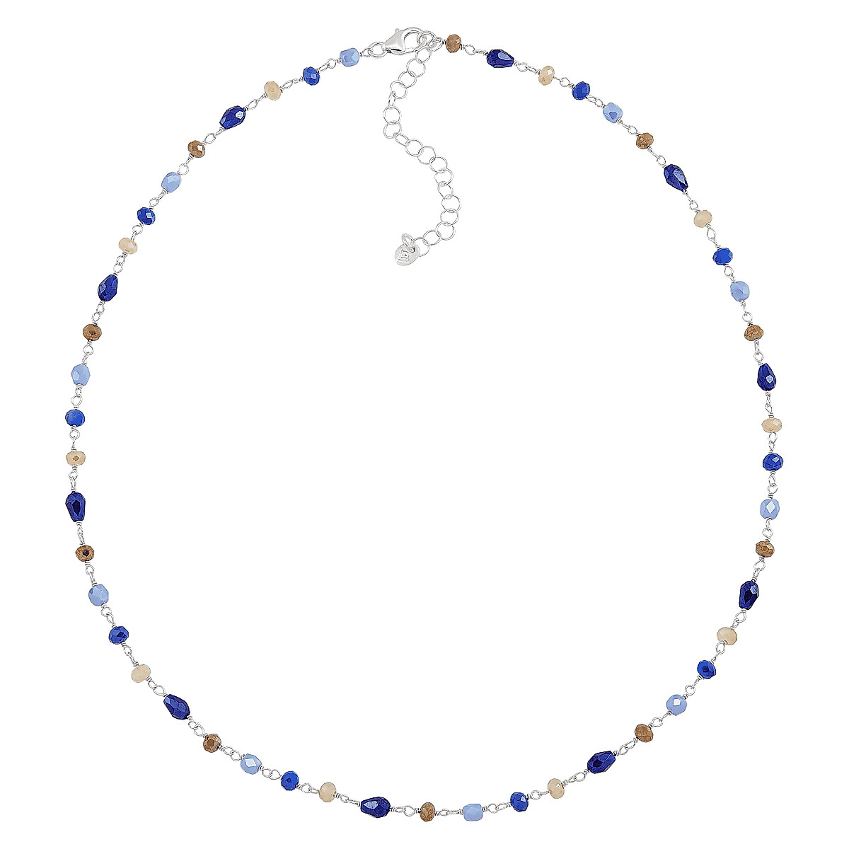 Silpada 'Blue Skies' Glass Bead Necklace in Sterling Silver, 16" + 2"