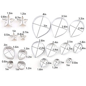 18pcs Gumpaste Flower Mold Austin Rose Petal Calyx Leaf Cutter Set Sugarcraft Fondant Modelling Tools for Cake Decorating, Chocolate, Soap, Gum paste