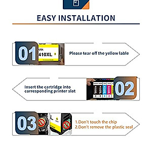 Ankink 410XL Ink Cartridges 5 Pack Replacement for Epson 410 XL T410 T410XL to use with Expression XP-7100 XP-830 XP-640 XP-630 XP-530 XP-635 XP7100 Printer (Black, Photo Black, Yellow, Magenta, Cyan)