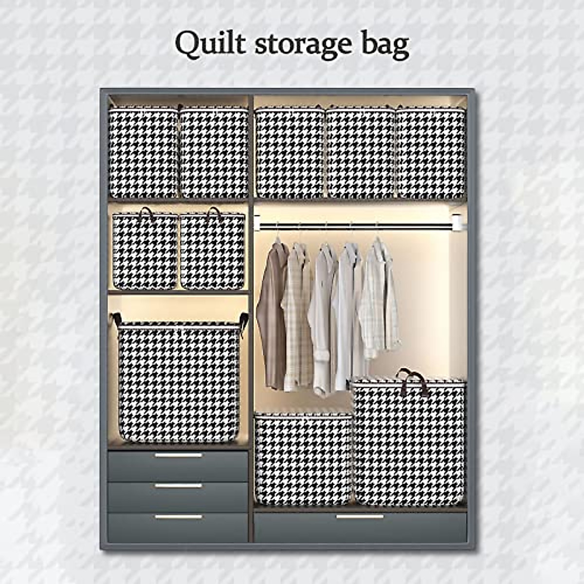 Clothes Storage Bag,Portable Winter Cup,Practical Clothes Storage Bag Wardrobe Sorting Storage Box,Suitable for Seasonal Clothes, Bedding, Blankets