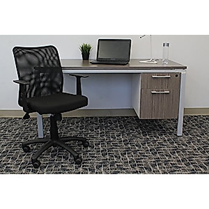 Boss Office Products Budget Mesh Task Chair with Arms in Black