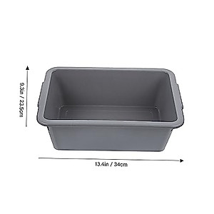 BUGUUYO Plastic Organizer Box Car Storage Box White Plastic Storage Bins Utility Tote Bus Tub Restaurants Plastic Tub Restaurant Bus Tub Storage Basket Sink Wash Basin Household Grey Pan