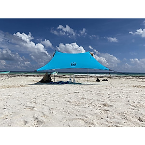 Neso Tents Beach Tent with Sand Anchor, Portable Canopy SunShade - 7' x 7' - Patented Reinforced Corners(Teal)