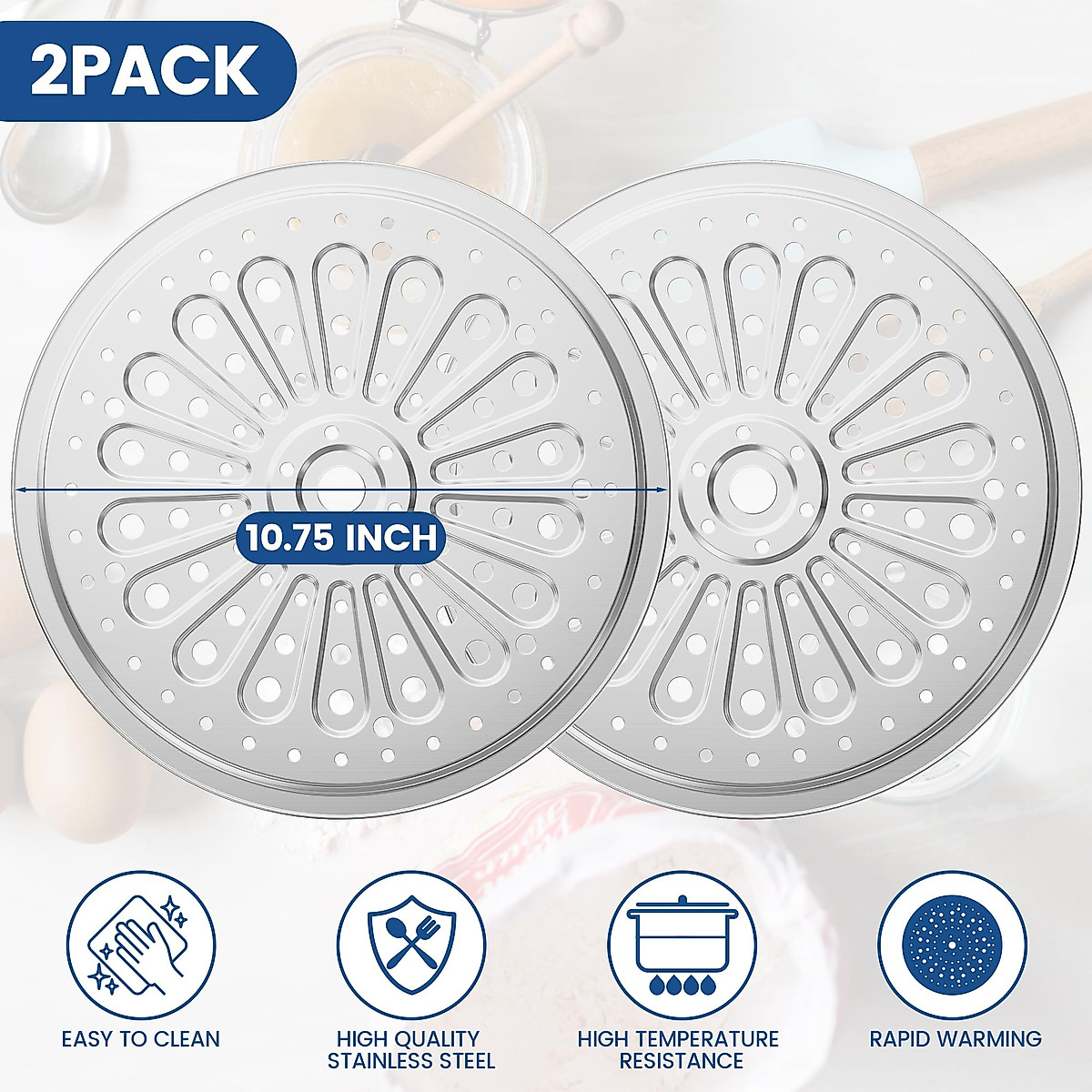 KORCCI Pressure Canner Rack 2Pcs - Stainless Steel Canning Rack for Pressure Cooker, 11 Inch Canning Racks for Water Bath Canner, Canning Supplies - Compatible with Presto, All-American and More