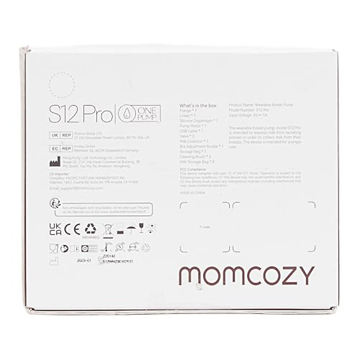 Momcozy S12 Pro Hands-Free Breast Pump, Wearable Pump with Comfortable Double-Sealed Flange, 3 Modes & 9 Levels Electric Pump Portable for Easy Pumping, Smart Display, 24mm