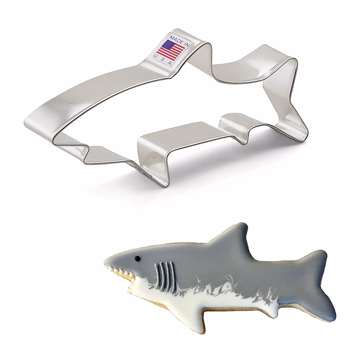 Shark Cookie Cutter 6.25" Made in USA by Ann Clark