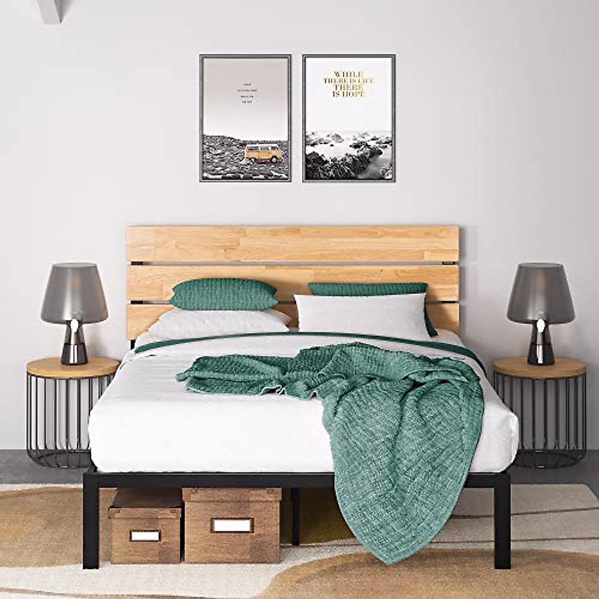 ZINUS Paul Metal Platform Bed Frame / Wood Slat Support / No Box Spring Needed / Easy Assembly, Full