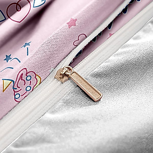 XYRXARIC 3PCS Cinnamoroll Bedding Set Comforter Duvet Cover Set Twin Full Queen King Size Quilt Cover for Kids Teens Bedroom Decoration（Twin）