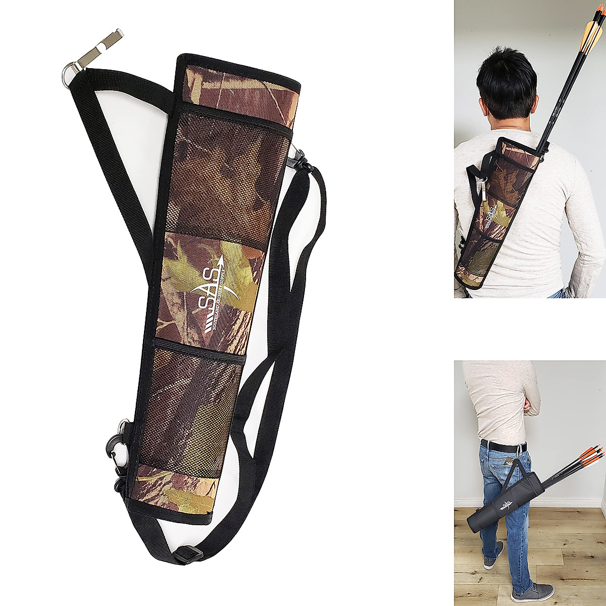 SAS Archery Side Tube Quiver with Belt Clip (2-in-1 Black)