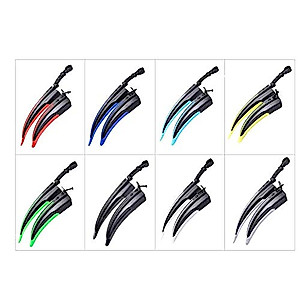 Adjustable Road Mountain Bike Bicycle Cycling Tire Front/Rear Mud Guards Mudguard Fenders Set (Black-1)