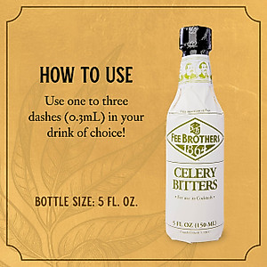 Fee Brothers Celery Cocktail Bitters - Aromatic Cocktail Mixer & Concentrated Flavoring, Gluten Free, Vegan-Friendly, 5 fl oz
