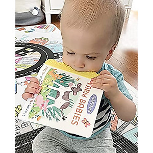Tuffy Dinosaurs Big & Little Book - Washable, Chewable, Unrippable Pages With Hole For Stroller Or Toy Ring, Teether Tough, Ages 0-3 (Baby's Unrippable) (A Tuffy Book)