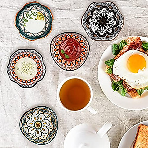 Foraineam 12 Pieces 3 Oz Porcelain Dip Bowl Set, Little Soy Sauce Dipping Bowls, Floral Mini Appetizer Dessert Condiments Server Dishes for Snack Sushi Ketchup, Vinegar, Sauce, Seasoning