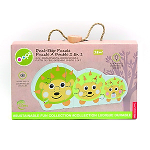 Wooden Puzzle | OOPS® | Two Puzzles in One, Hedgehog