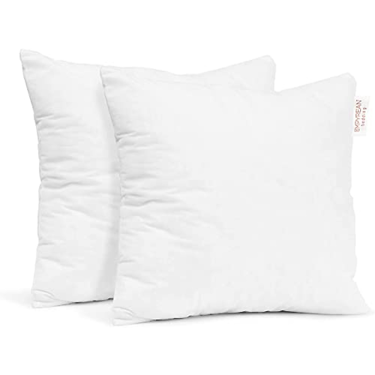 Empyrean Bedding Throw Pillow - 24 x 24 Inches Decorative Pillow Insert - Cotton Blend Outer Shell Indoor & Outdoor Pillows (Pack of 2, White)