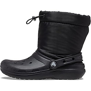Crocs Unisex Classic Lined Neo Puff Fuzzy Winter Boots Snow Black, Numeric_9 US Women