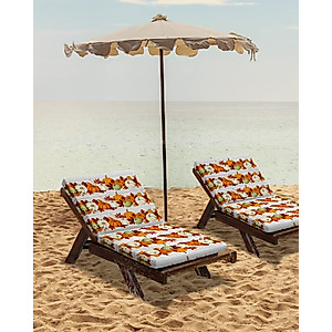 Outdoor Chair Seat Covers, Thanksgiving Day Waterproof Cushion Cover Sectional Autumn Pumpkins Maple Leaf Furniture Protector Slipcovers for Dining Room Chairs 2Pack 20x18In Retro Wood Board