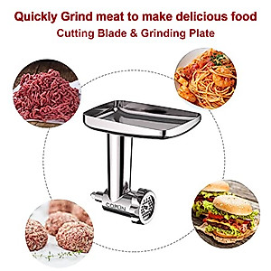 Meat Grinder Attachment for Kitchenaid Stand Mixer, Stainless Steel Kitchenaid Meat Grinder Attachment with 3 Sausage Stuffer Tubes 4 Grinding Plates, Dishwasher Safe Meat Grinder Kitchenaid by Cofun