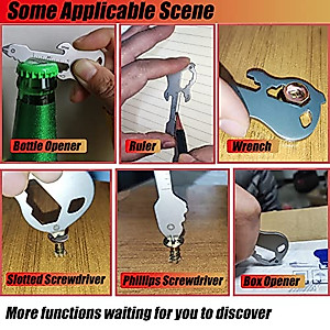 Artenny 2pack Small TSA Keychain Multitool and Cool Gadgets for Men, 12 in 1 Pocket Stainless Steel EDC Multipurpose Tool, Bottle Opener screwdriver (Guitar, Silver)