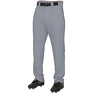Rawlings PRO 150 Series Game/Practice Baseball Pant | Youth X-Large | Piped - Grey/Navy | Relaxed Fit