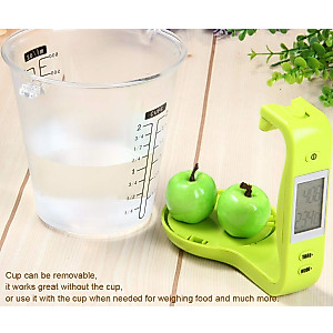 Kitchen Scale Digital Measuring Cup 1kg/600ml Food Scale Weight Scale Scales Weighing Water Milk Flour Sugar Oil Coffee Liquid Baking Cooking Plastic Measuring Cups Grams and Ounces (Black)