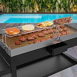 MOASKER Adjustable Griddle Warming Rack for Blackstone 17" 22" 28" 36" Griddles, Stainless Steel Extend Cooking Shelf BBQ Accessories for Blackstone 1554 1517 1883 1984 1666 1650 1825 Grills