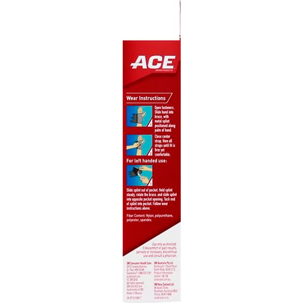 ACE Reversible Splint Wrist Brace, Provides moderate-stabilizing support to sore, weak and injured wrists, Adjustable, Gray, 1/Pack