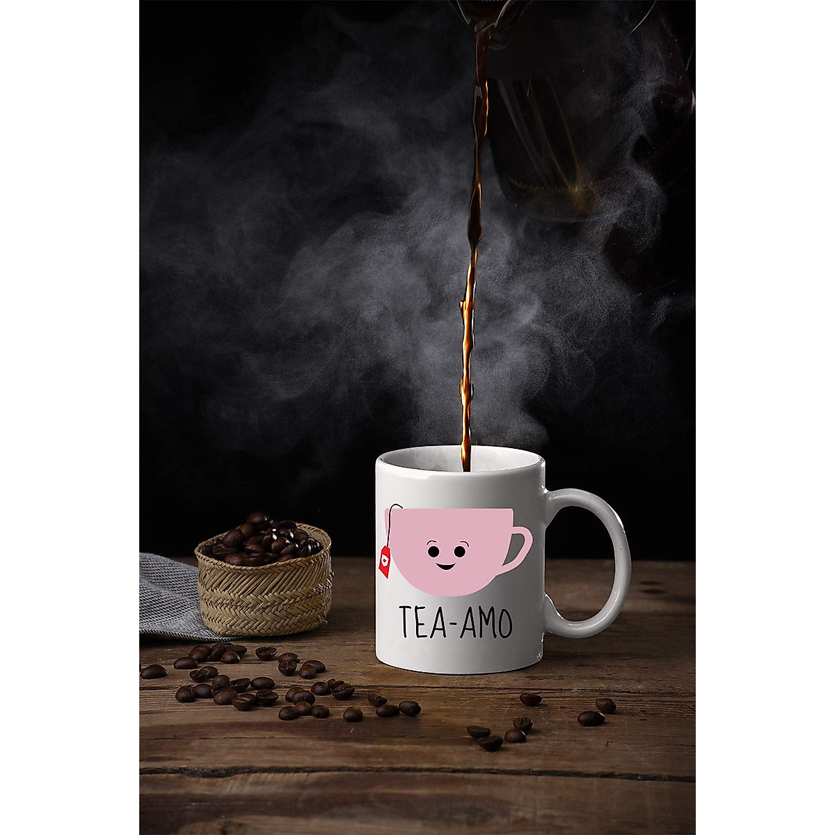 AW Fashions Tea Amo - Spanish I love You 11oz Fabulous Coffee Tea Mug Perfect for Women Funny Birthday Ideas for Her, Fiancee, Girlfriend, Wife, Mom Love you Mugs