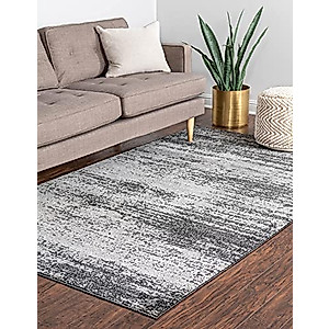 Rugs.com Angelica Collection Rug – 6' x 9' Dark Gray Medium Rug Perfect for Bedrooms, Dining Rooms, Living Rooms