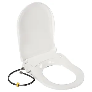 RIAHNEAH Non-Electric Bidet Toilet Seat, Fits Elongated Toilets, White, Dual Nozzle System - Bidet with Easy Installation
