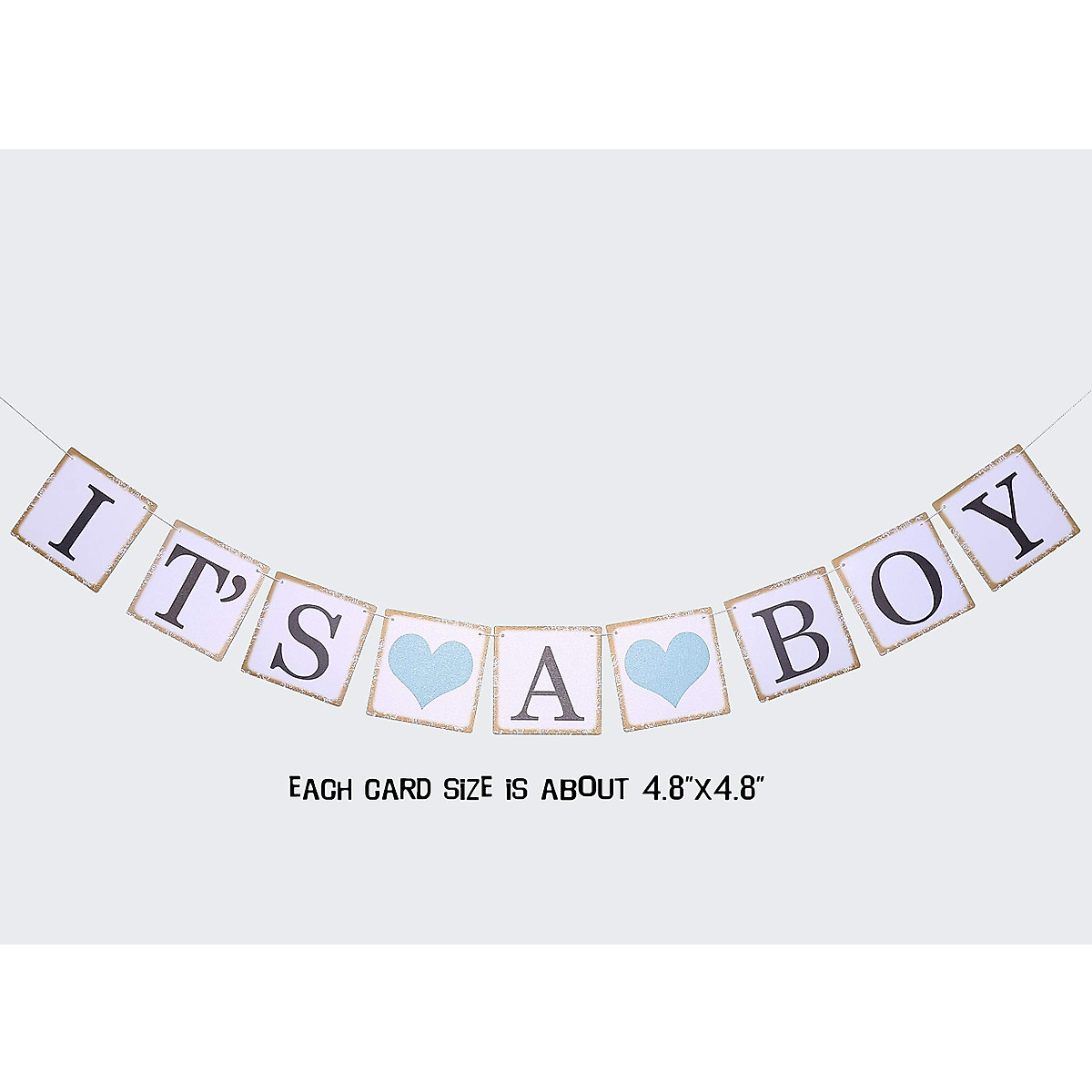 luckylibra Boy baby shower decorations, It is a Boy Banners Elephant Garland and Paper Lantern Paper Flower Pom Poms （Blue White Grey）
