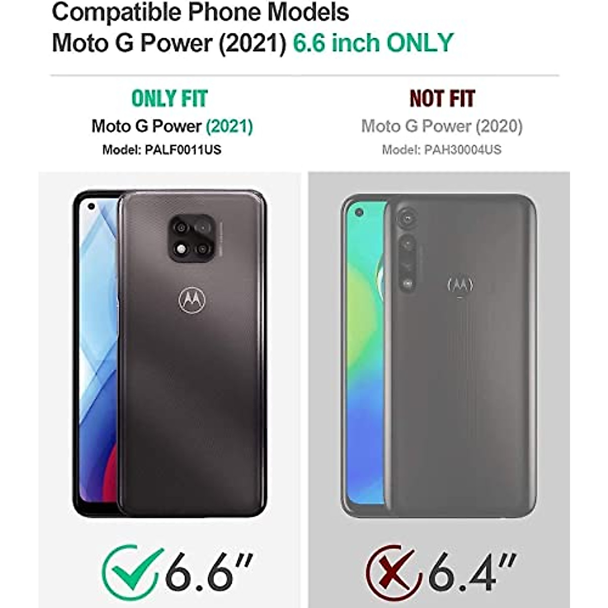 LeYi for Moto G Power 2021 Case with [2 Pack] Tempered Glass Screen Protector (Not Fit 2020/2022), [Military-Grade] Shockproof Phone Case with Kickstand for Motorola Moto G Power 2021, Black