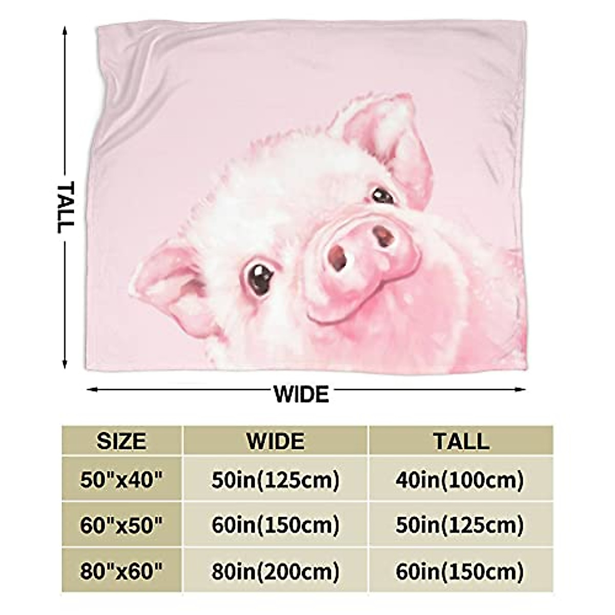 Knsoiv Cute Flannel Plush Throw Blanket, Sneaky Baby Pink Pig Cute Animal Family Pet Throw for Better Relaxing, Wrinkle-Resistant Air Conditioning Blanket 60"X50"
