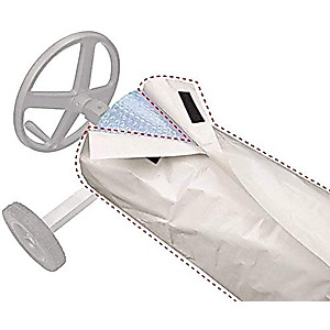 Wifehelper Swimming Pool Cover, Waterproof Beige Open Air Swimming Pool Roll Cover Protector Ground Swimming Pools Cover for Outdoor Heavy Duty Garden(S：490 x 96cm / 192.9 x 37.8in)