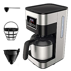 Boly Coffee Maker with Thermal Carafe 8 Cup, Programmable Coffee Maker Drip with Timer and Coffee Pot, Automatic Coffee Machine Includes Reusable Filter