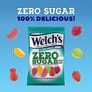 Welch’s Fruit Snacks, Zero Sugar Mixed Fruit, Berries 'N Cherries & Island Fruit, Perfect for School Lunches, Variety Case, 3 oz (Pack of 6)