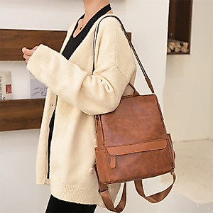 fashion Backpack Purse for women soft PU Leather medium size Shoulder Bag, Ladies Satchel travel Bags