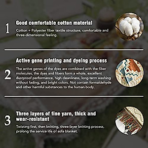 tiowik Mandala Flower Throw Woven Blanket with Tassel for Home Decoration Chair Couch Sofa Bed Beach Travel Picnic Cloth Tapestry Shawl Cozy Cotton (Black 63×51 Inches)