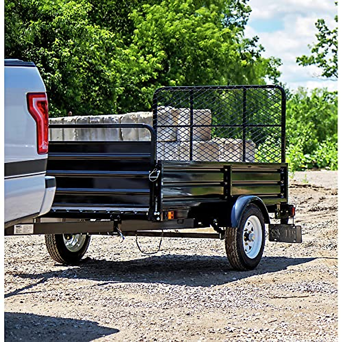 Detail K2 MMT5X7-DUG 5 ft. x 7 ft. Multi Purpose Utility Trailer Kits with Drive Up Gate (Black Powder-Coated)